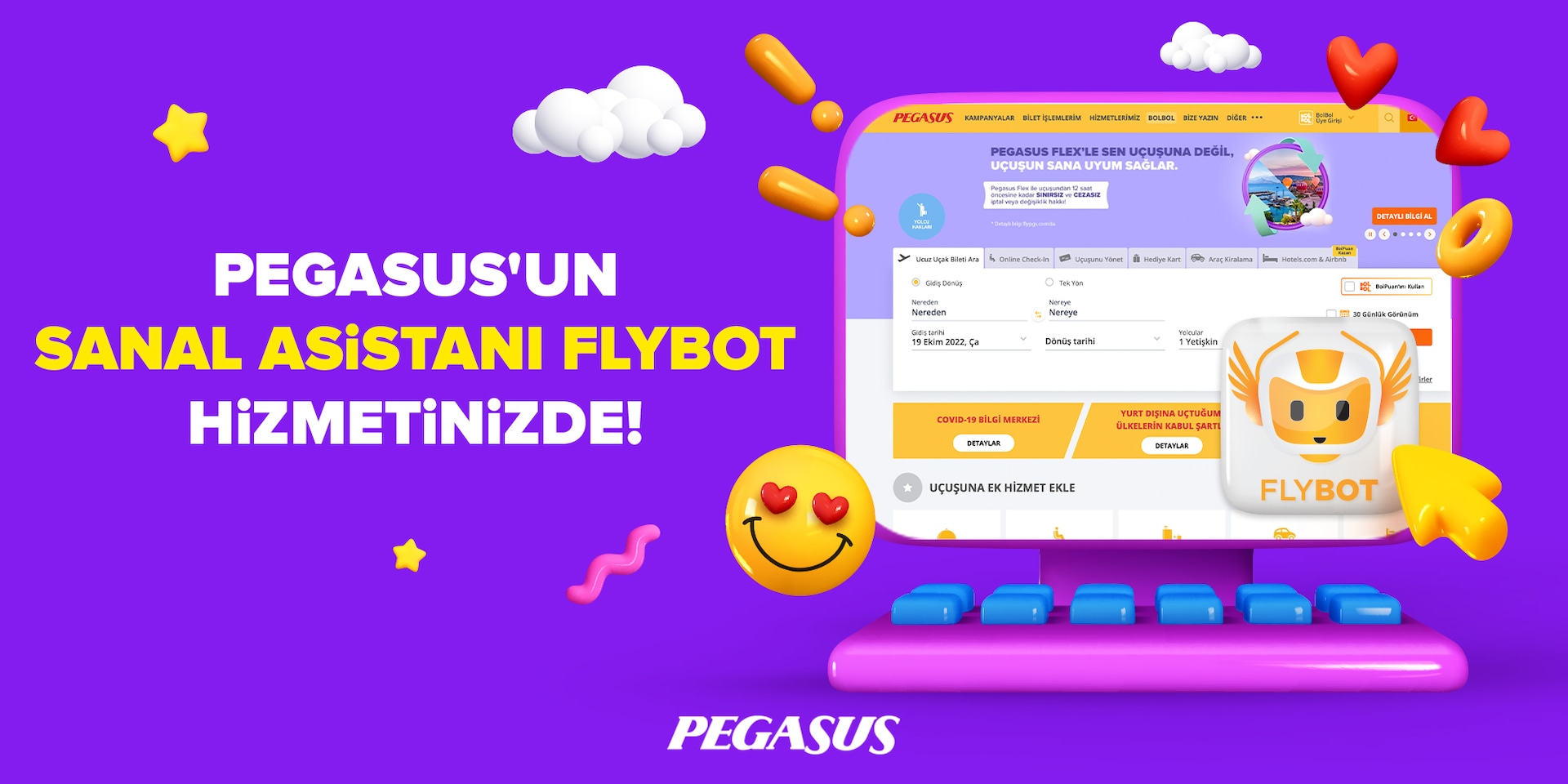 Pegasus'un Sanal Asistanı FlyBot Hizmetinizde! | Pegasus Hava Yolları